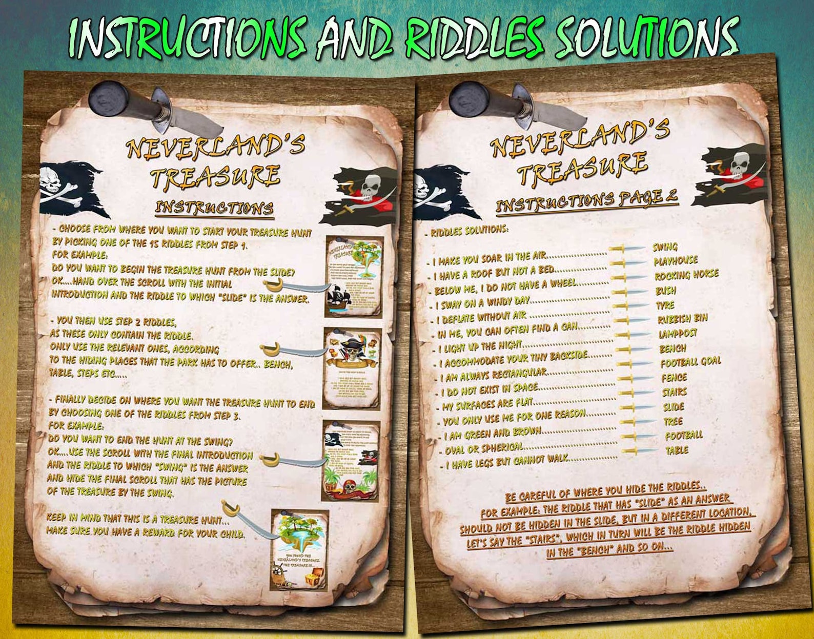Outdoor-park Treasure Hunt, Park Clues to Print, Birthdays Games, Pdf ...