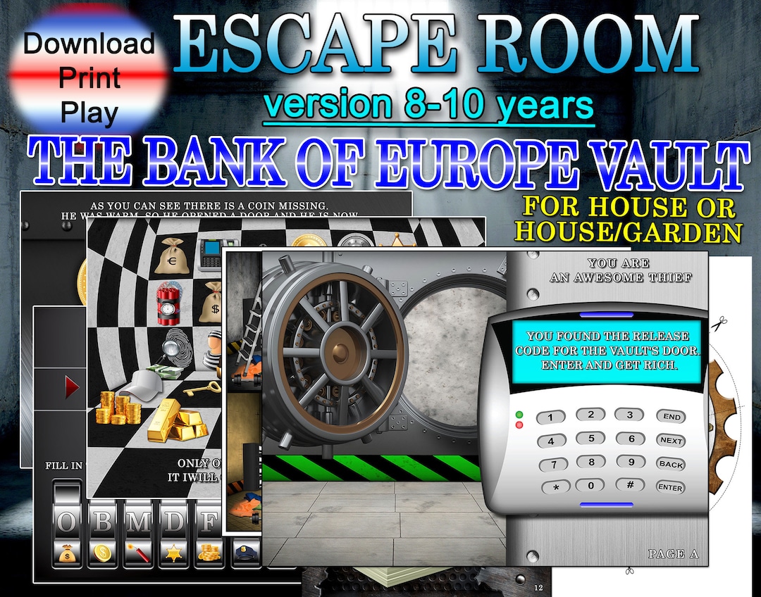 Kids Escape Room, the Bank of Europe Vault Ages 8-10 Years, Mystery ...