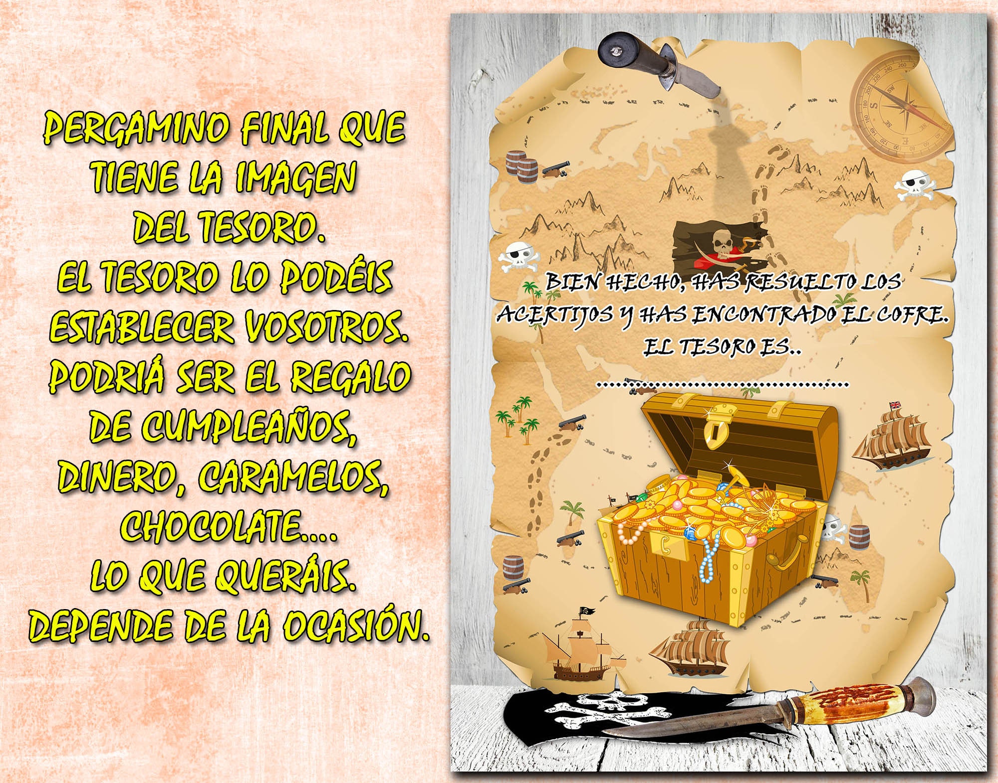 Búsqueda del tesoro con mapa en casa solución despensa 5-7 años ...