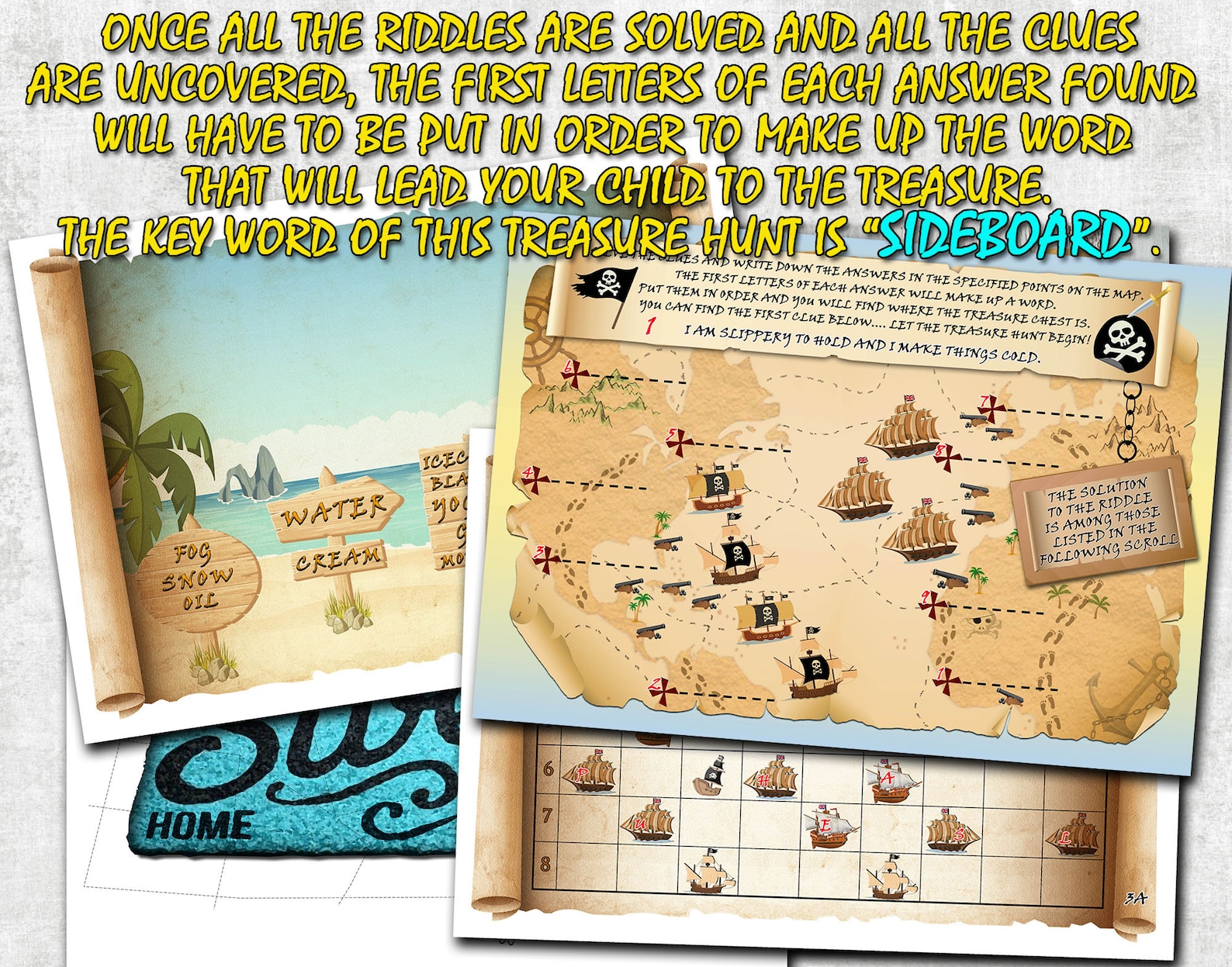 Kids Treasure Hunt, Scavenger Hunt With Map, Birthdays Games, Pdf ...