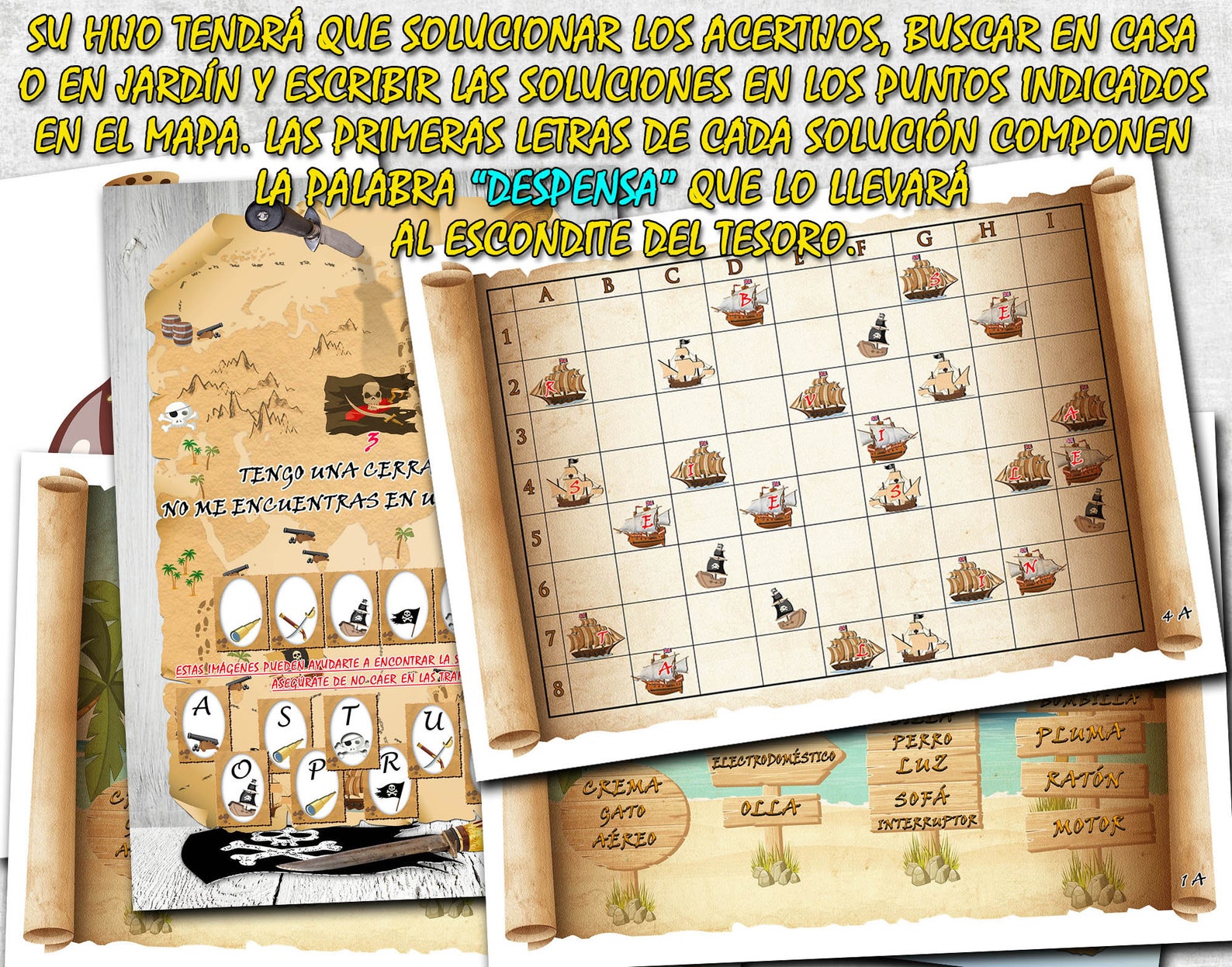 Treasure Hunt With Map at Home Pantry Solution 8-10 Years, Treasure ...