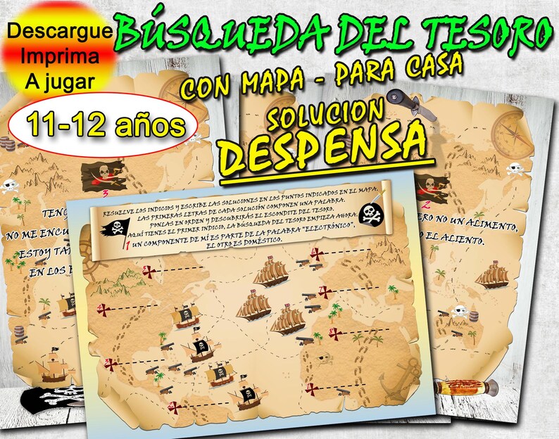 Treasure Hunt With Map at Home Pantry Solution 11-12 Years, Treasure ...