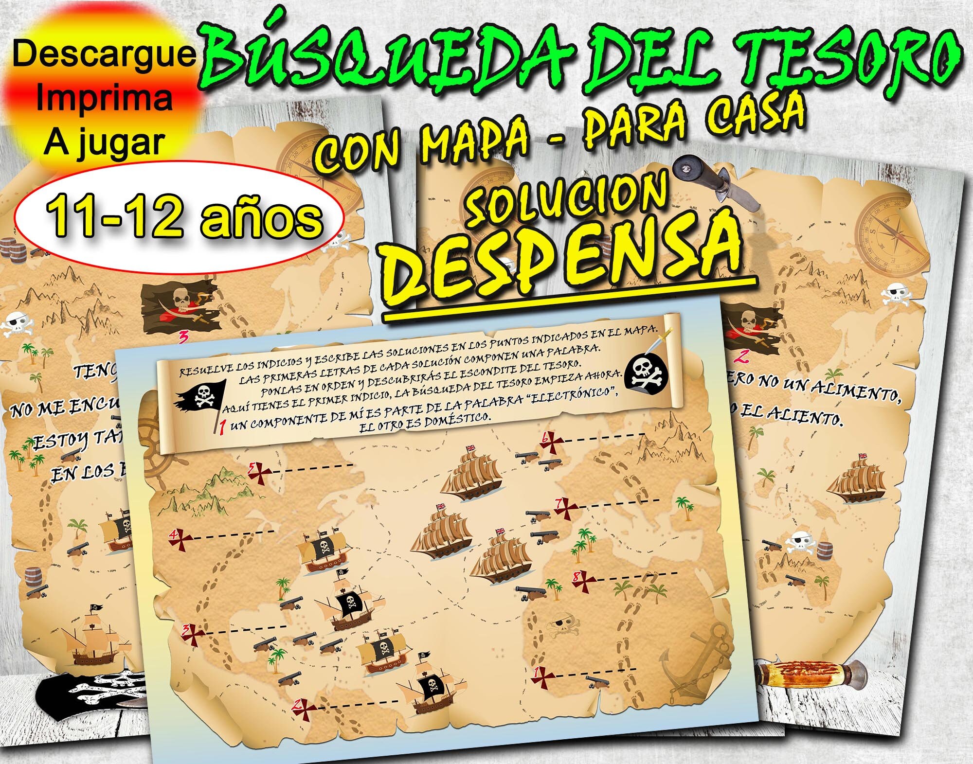 Treasure Hunt With Map at Home Pantry Solution 11-12 Years, Treasure ...