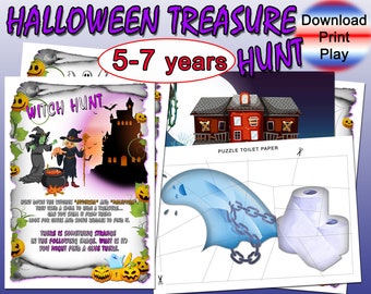 Halloween Kids Treasure Hunt Clues to Print Halloween Games | Etsy
