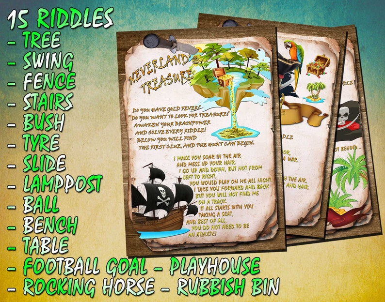 Outdoor-park Treasure Hunt, Park Clues to Print, Birthdays Games, Pdf ...