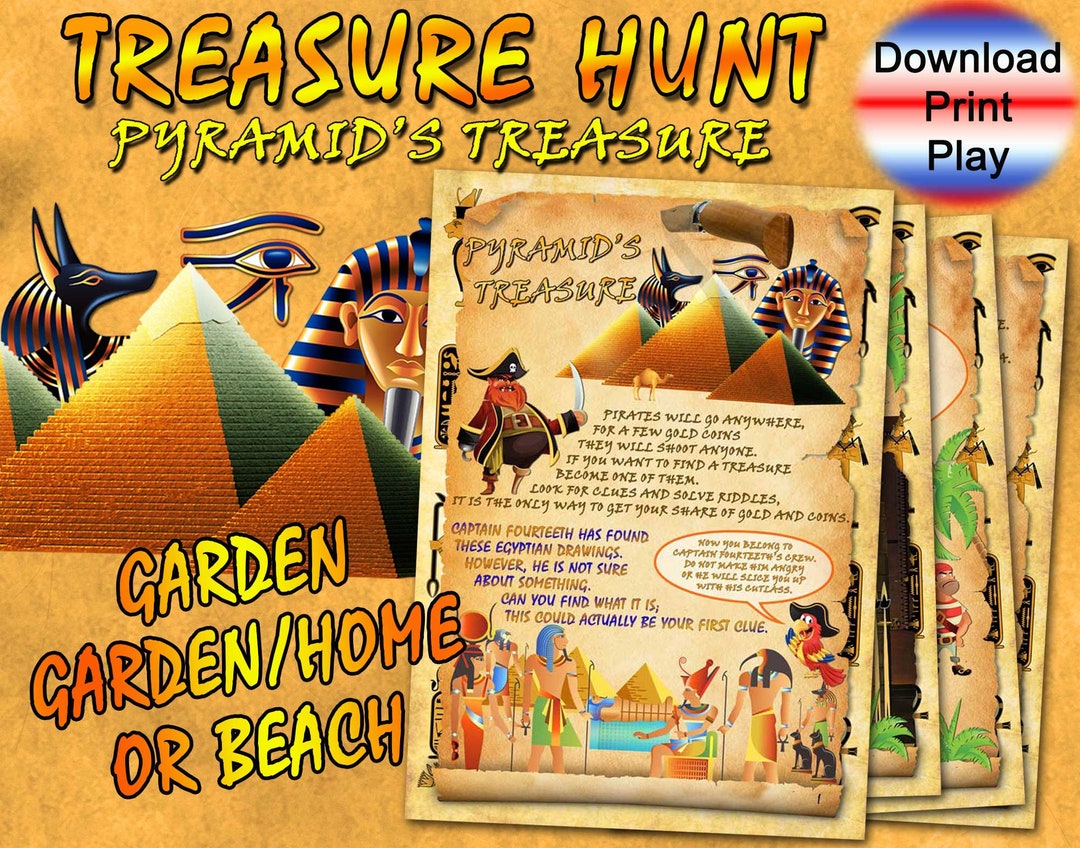 Outdoor Kids Treasure Hunt, Piramid Treasure, Clues to Print, Birthdays ...