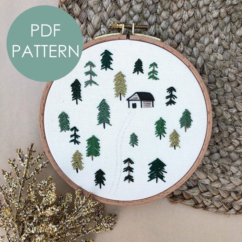 Cabin Embroidery - Etsy