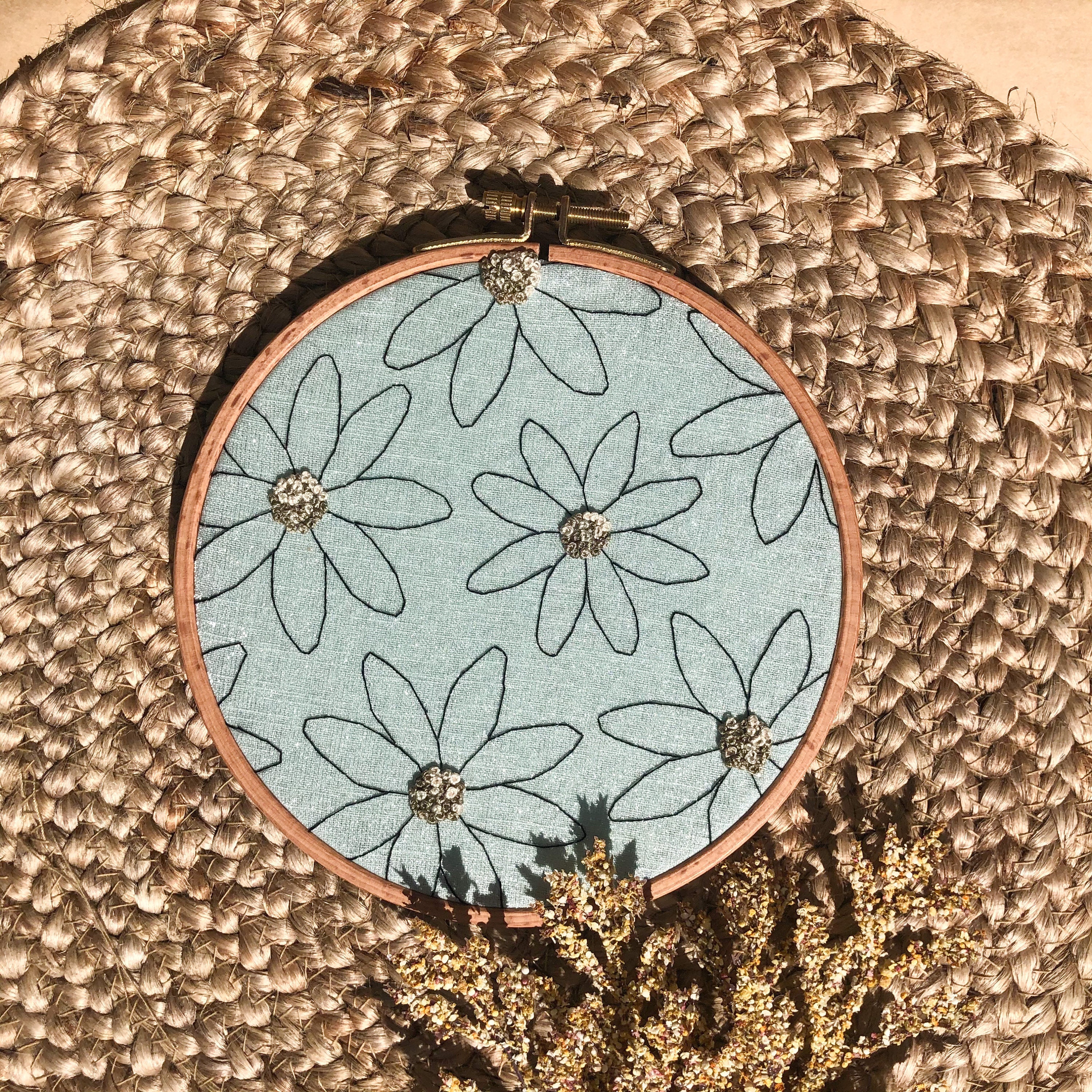 Flower Line Art Embroidery - Geometric Embroidery - Line Art - Floral ...