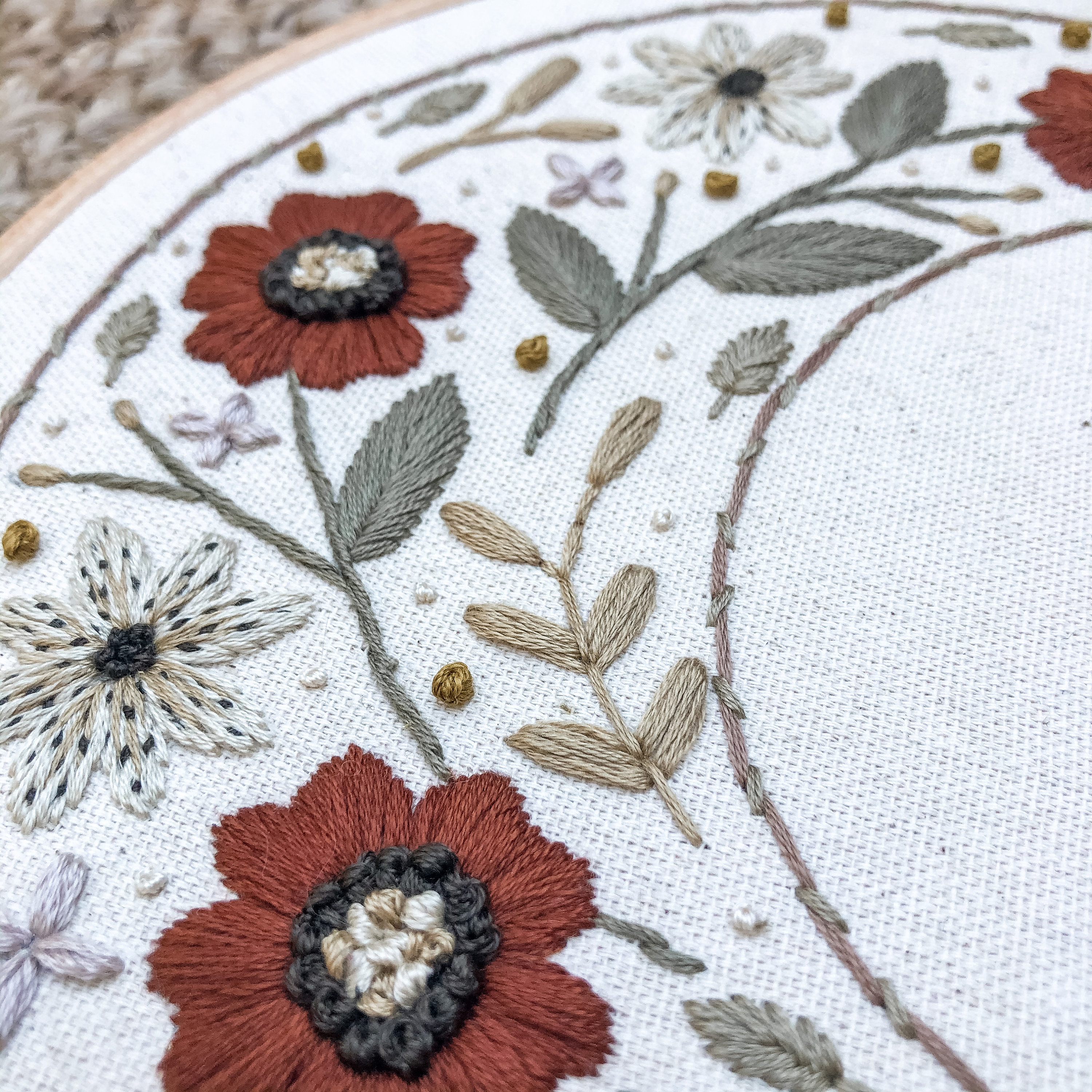 Floral Moon - Floral Embroidery - Moon Embroidery - Hand Embroidery ...