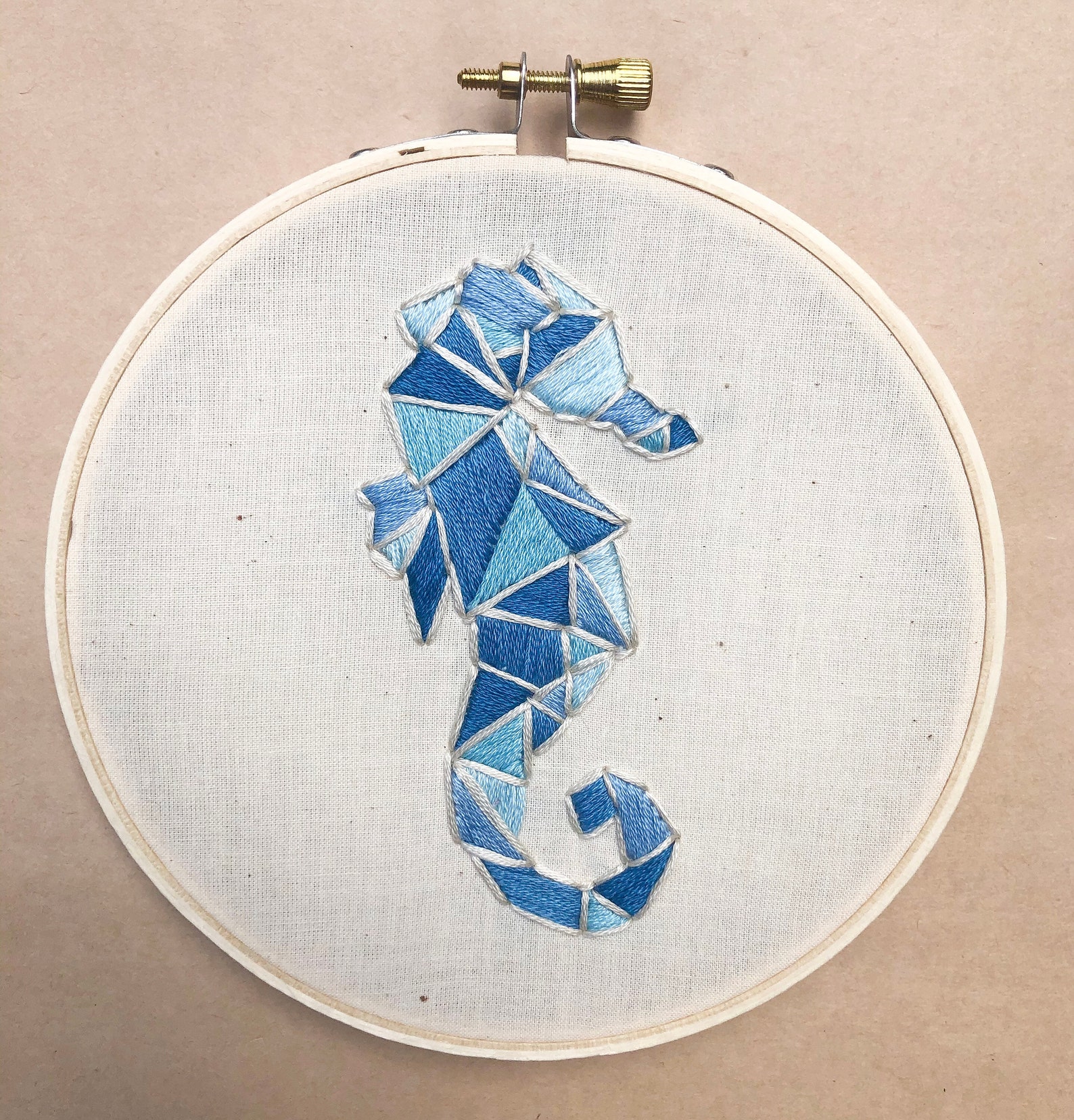 Seahorse Decor Seahorse Embroidery Hand Embroidery Beach - Etsy