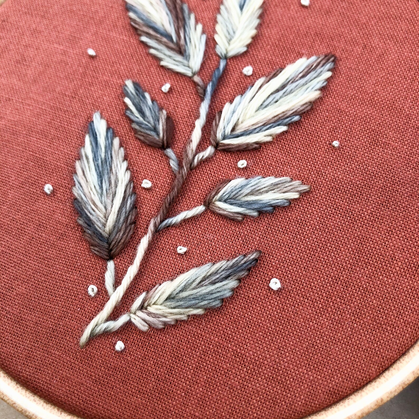 Leaf Branch Botanical Embroidery Nature Embroidery Hand - Etsy