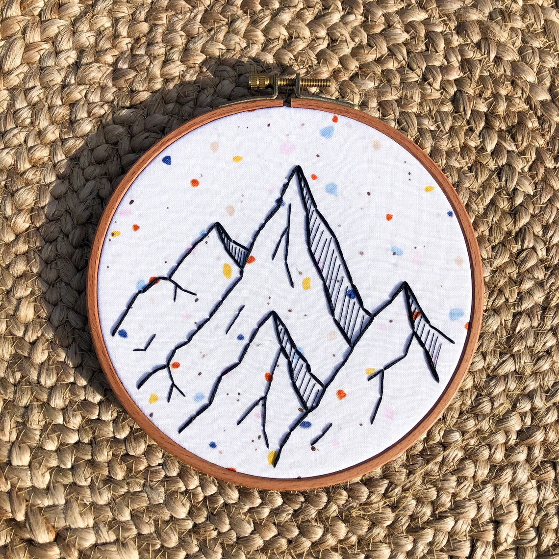 Mountain Range - Mountain Range Embroidery - Mountain Wall Art - Hand ...