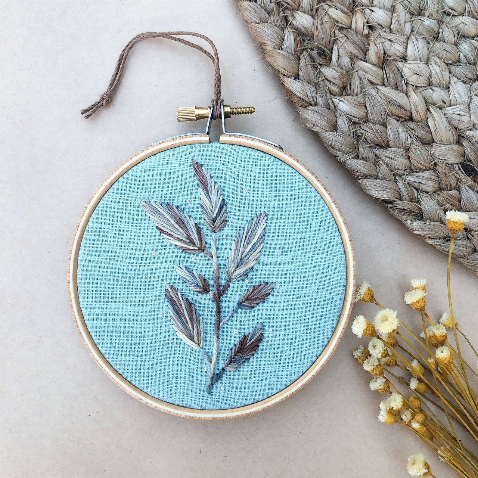 Leaf Branch Botanical Embroidery Nature Embroidery Hand - Etsy