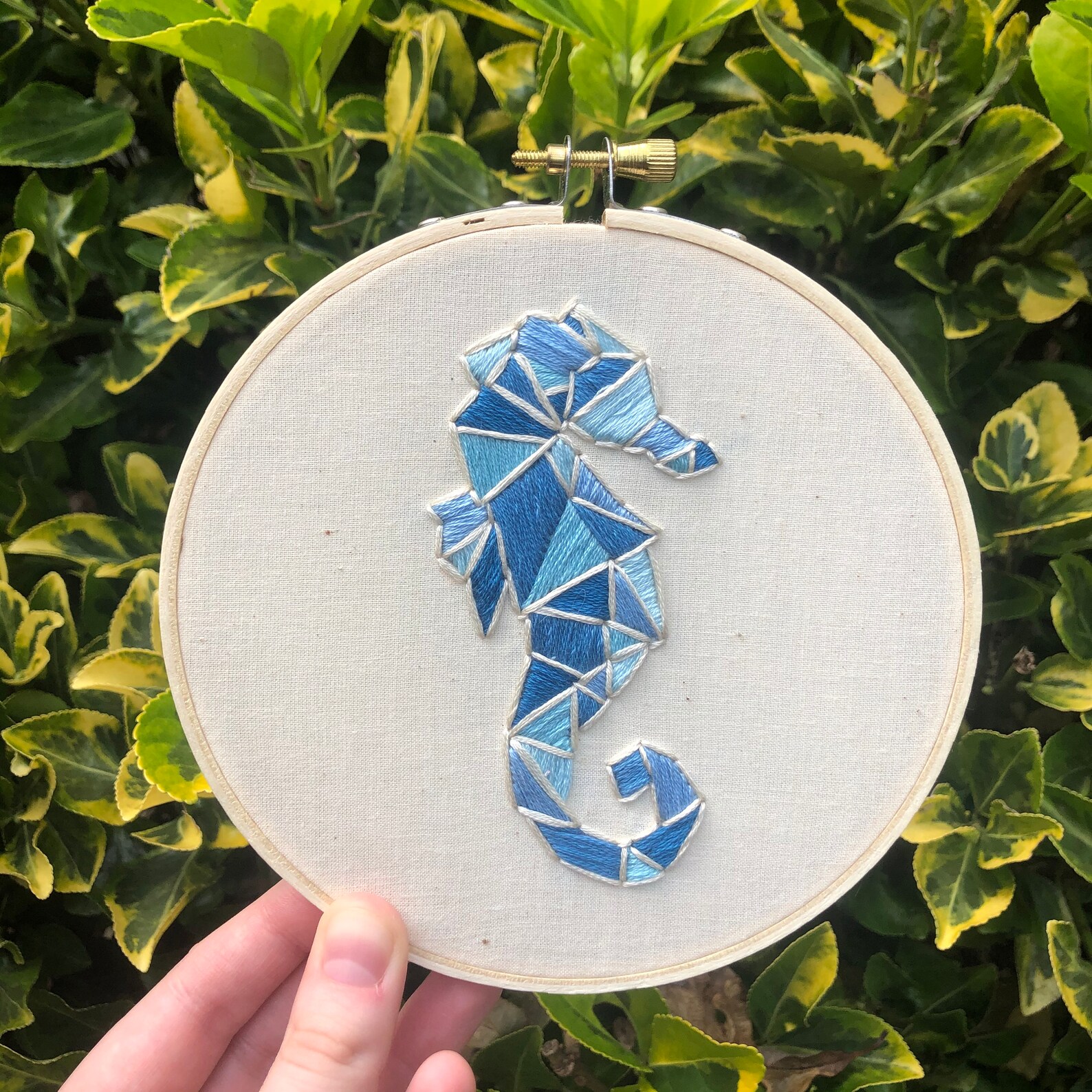 Seahorse Decor Seahorse Embroidery Hand Embroidery Beach - Etsy