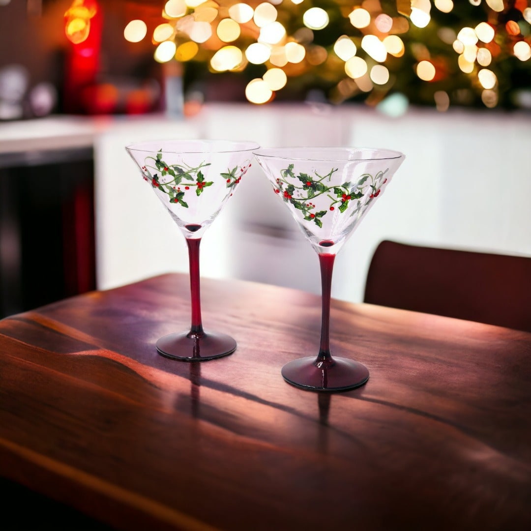 Christmas Martini Glasses Christmas Cocktail Glasses Holiday Gifts for ...