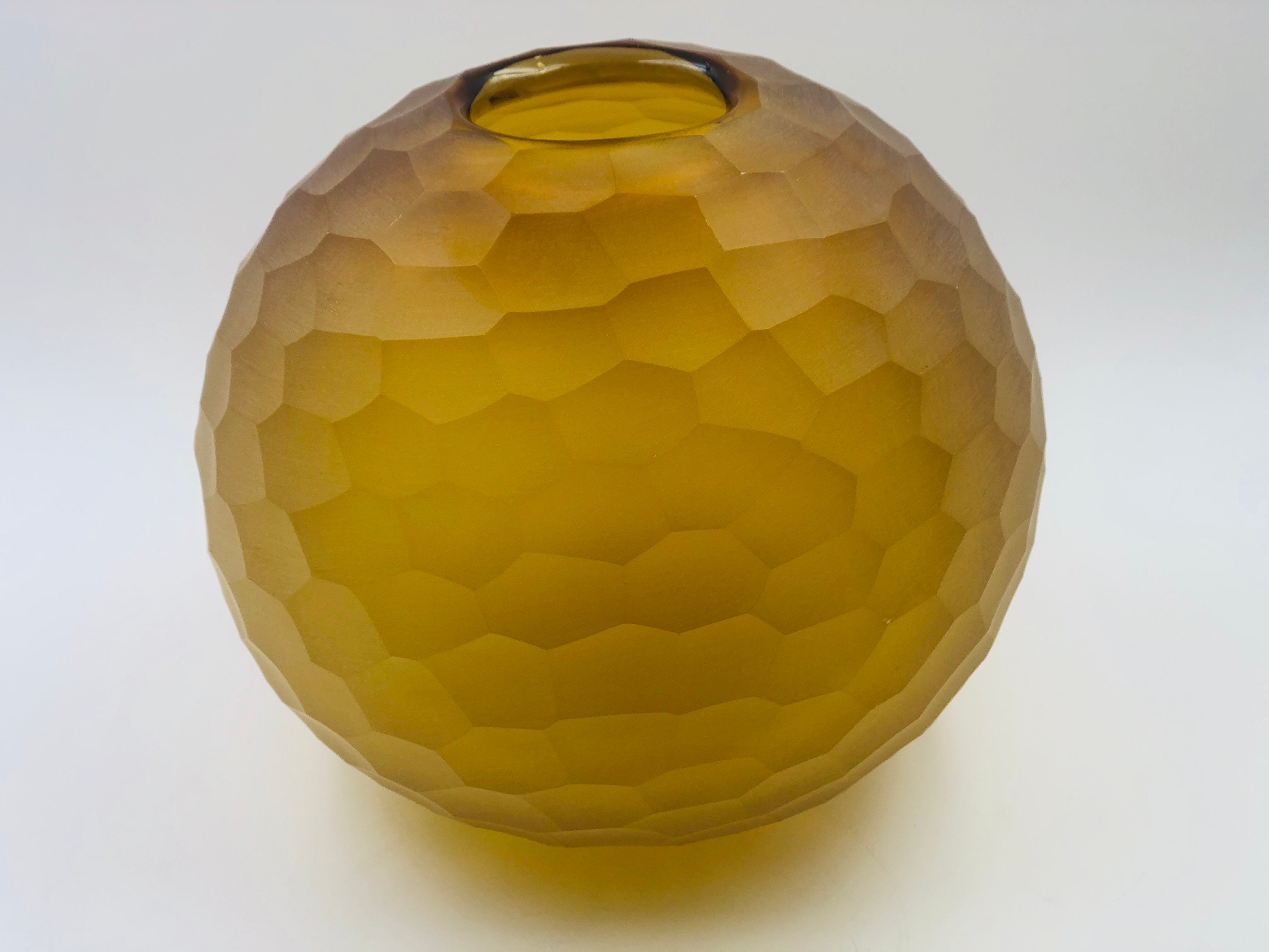 Amber Orb Round Glass Flower Vase | Etsy