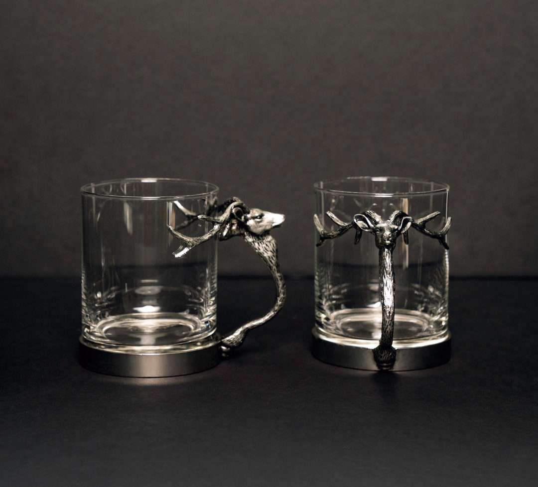 Unique Deer Drinking Glass for Men Stag Hunting Mug for Him Hunter Mugs ...