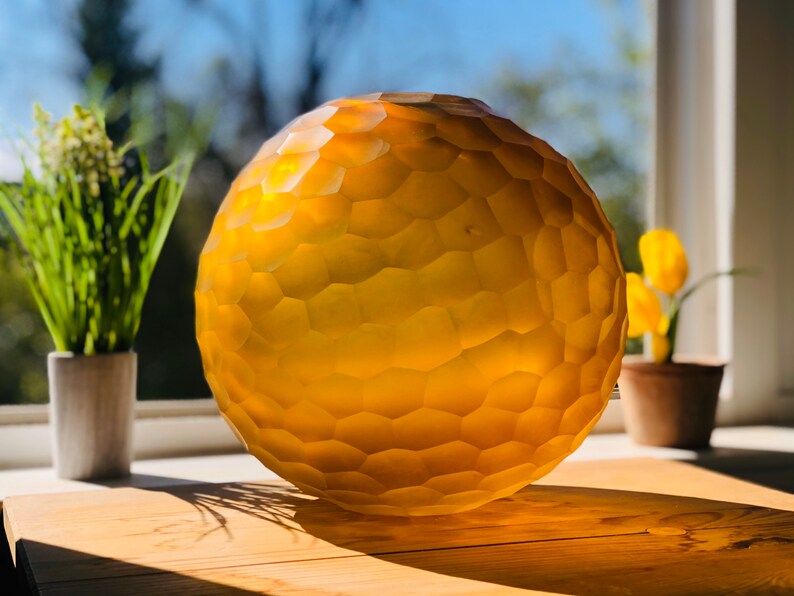 Amber Orb Round Glass Flower Vase - Etsy