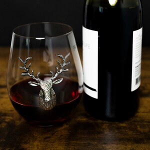 Deer Rustic Stemless Wine Glasses for Rustic Bar Gifts Unique Rustic ...