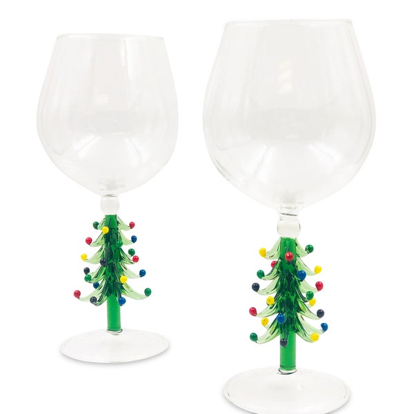 Glass Stemmed Christmas Wine Glasses - Etsy