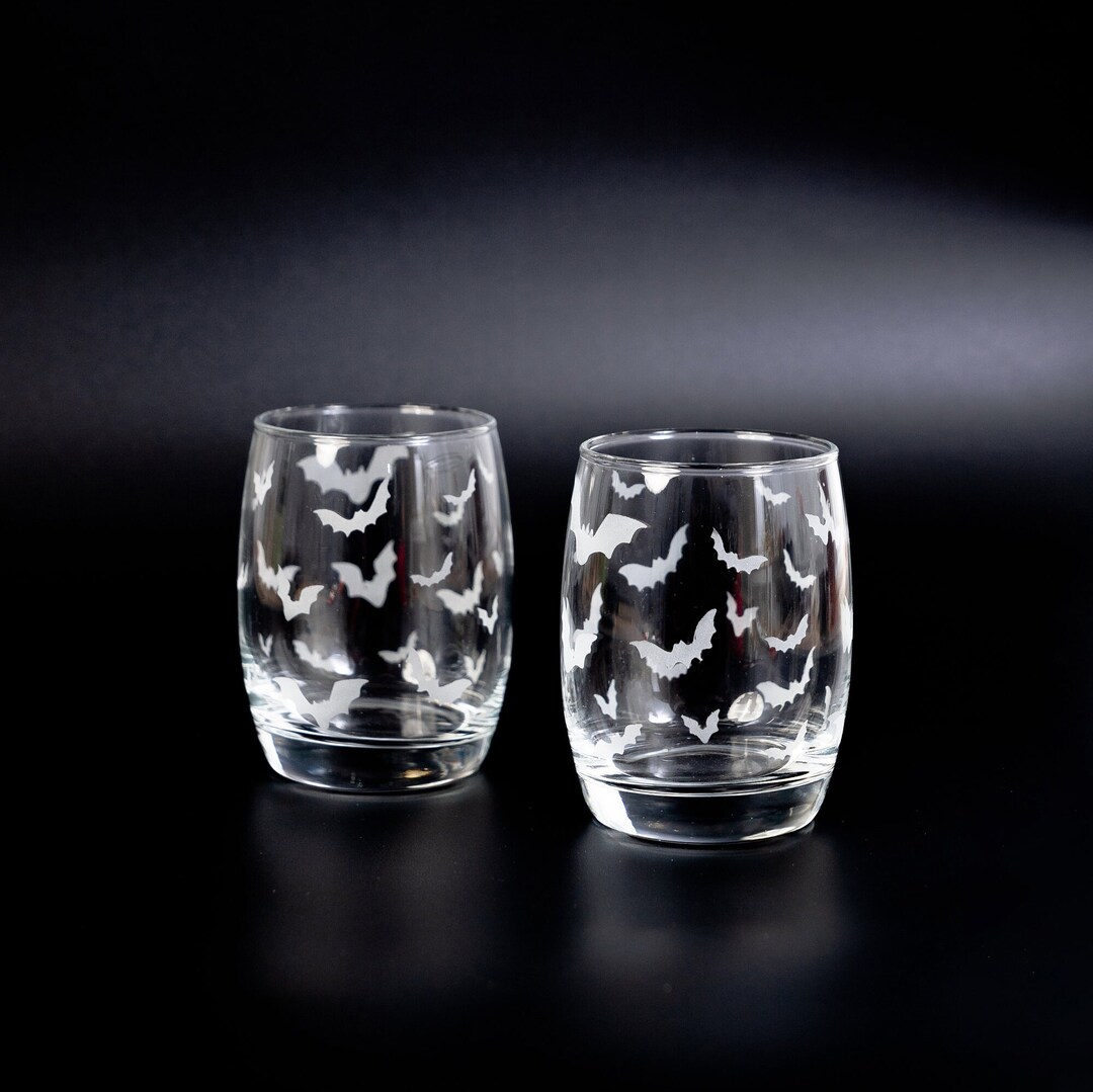 Bat Whiskey Glass Halloween Decorations Halloween Barware Halloween ...