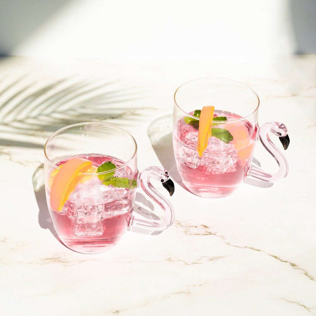 Flamingo Drinking Glass Unique Pink Drinking Glasses Cute Pretty Drinking Glasses For Mom Ts