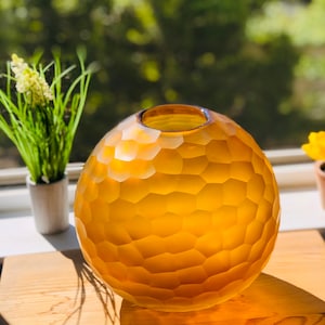 Amber Orb Round Glass Flower Vase - Etsy