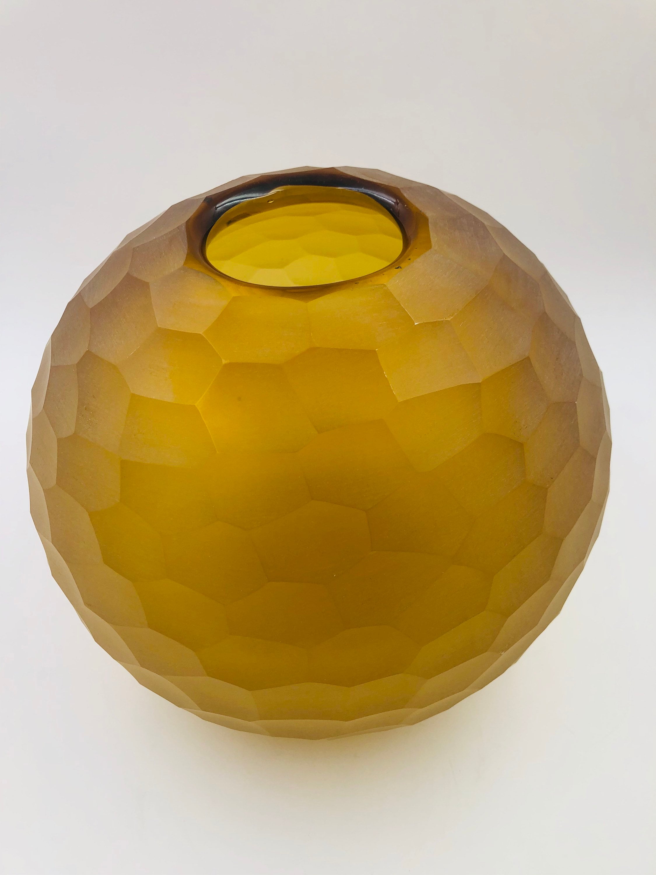 Amber Orb Round Glass Flower Vase | Etsy