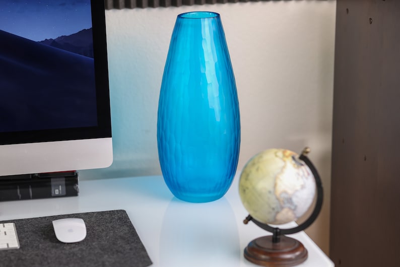 Blue Colored Glass Vases Colorful Vase Unique Vases - Etsy