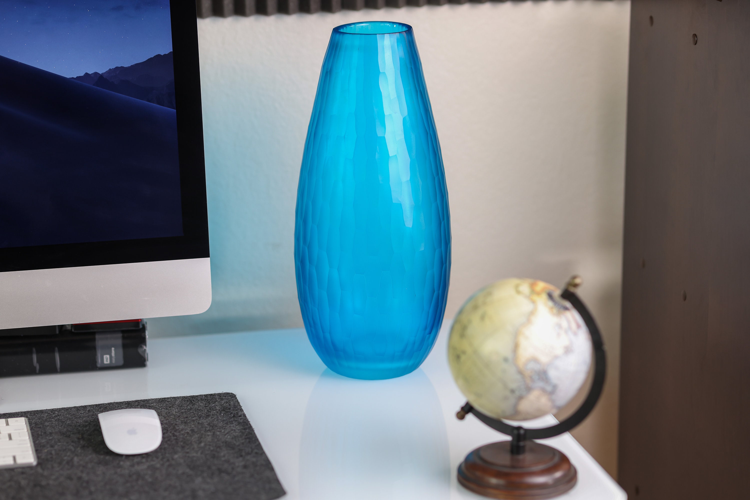 Jarrones de vidrio de color azul / jarrón colorido / jarrones | Etsy