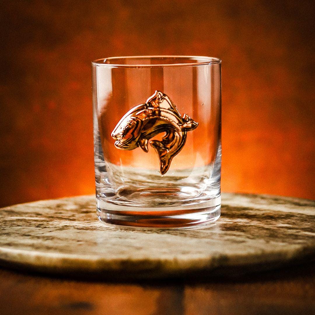 Fish Whiskey Glasses Set Fishing Gift for Dad Old Fashioned Glasses ...