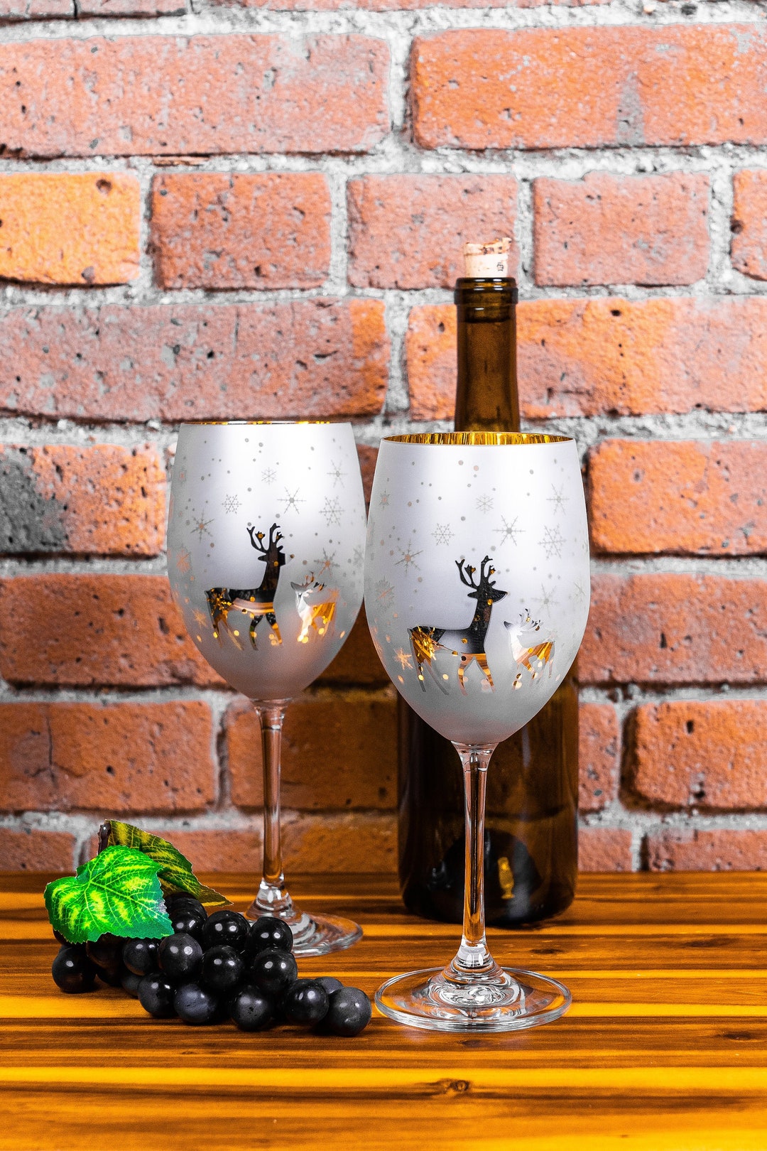 Christmas Barware Christmas Glassware Engraved Wine Glass Etched Wine ...