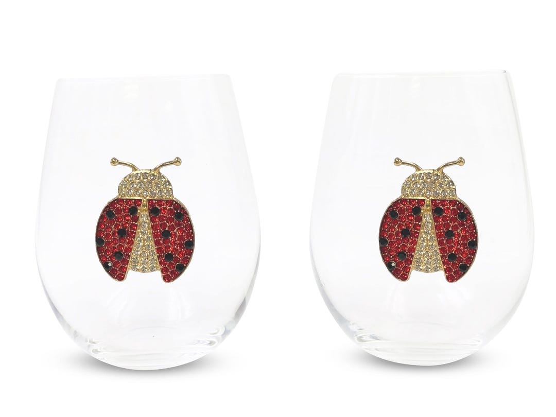 Ladybug Wine Glasses Spring Wine Glasses Nature Lover Gifts for Nature ...