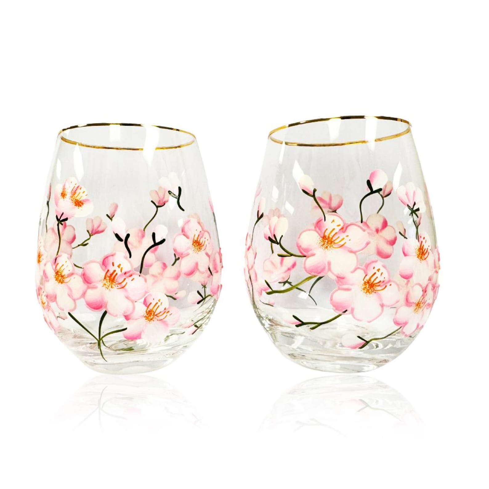 Painted Stemless Wine Glasses Stemless Wine Glass Colorful Glassware ...