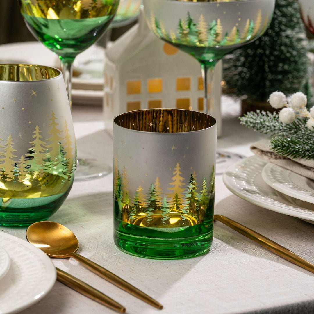 Christmas Whiskey Glasses Christmas Drinking Glasses Holiday Whiskey ...