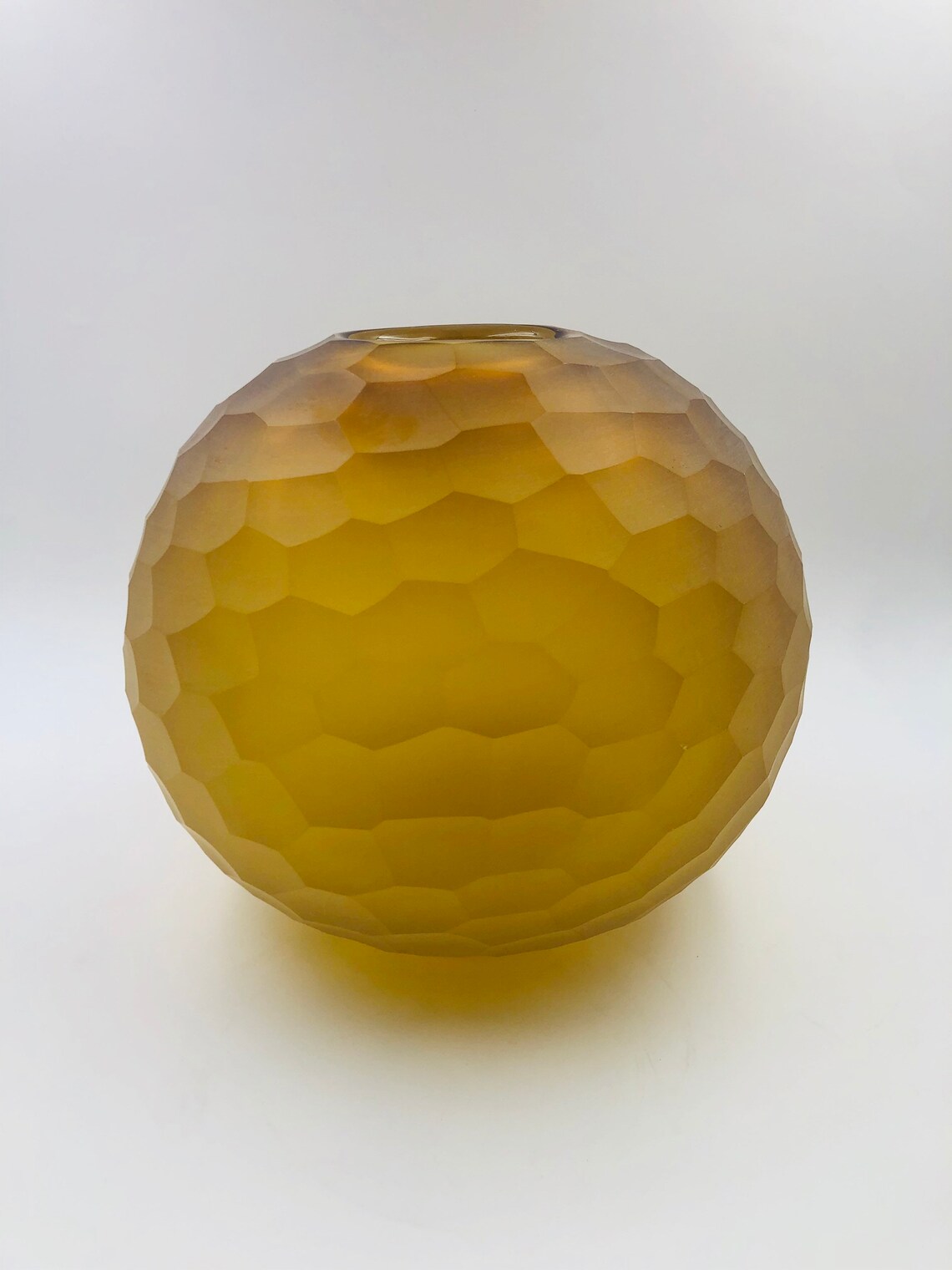 Amber Orb Round Glass Flower Vase | Etsy