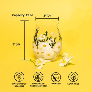 Hand Painted Drinking Glasses Set Unique Floral Drinking Glass Set for ...