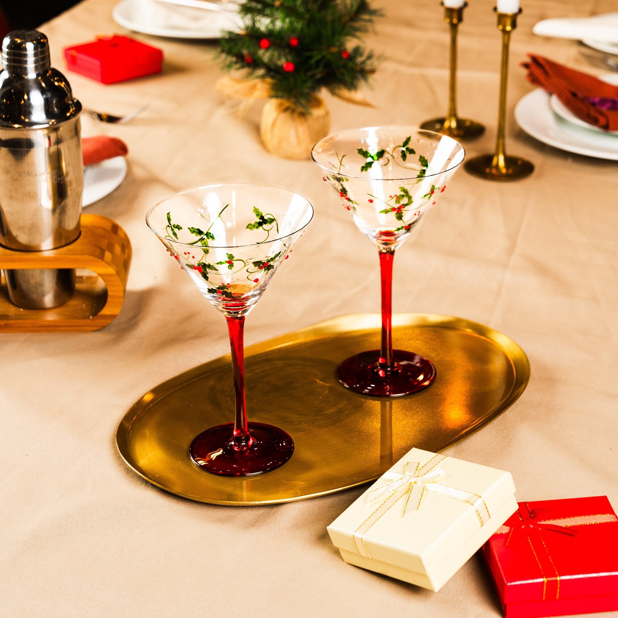 Christmas Martini Glasses Christmas Cocktail Glasses Holiday Gifts for ...