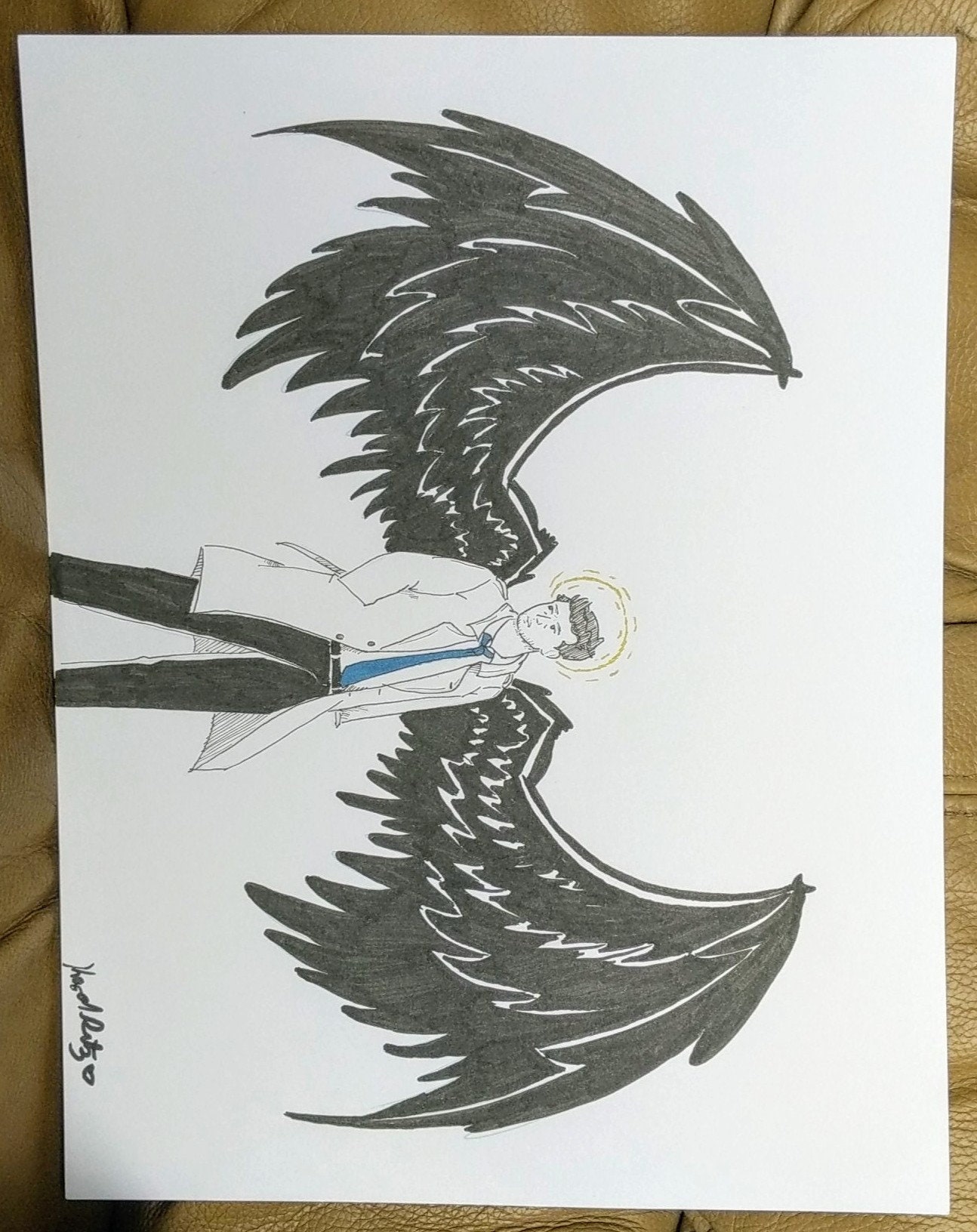 Castiel Wings Outline