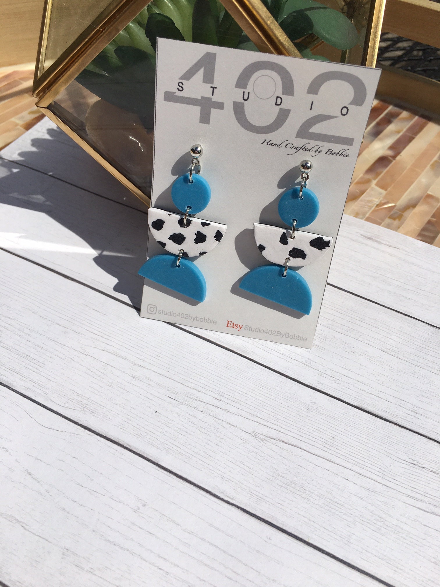Polymer Clay Cow Print Blue Cow Print Handmade Western - Etsy