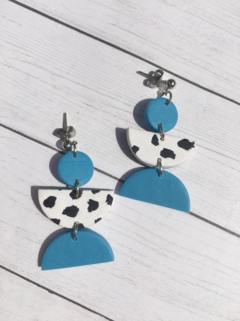 Polymer Clay Cow Print Blue Cow Print Handmade Western | Etsy