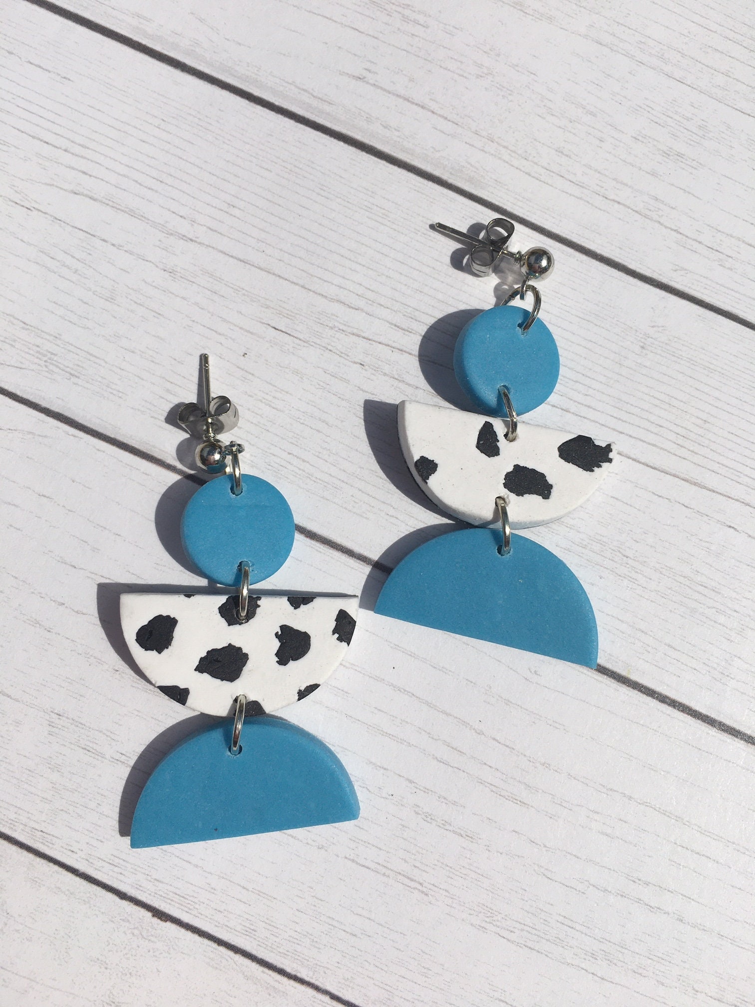 Polymer Clay Cow Print Blue Cow Print Handmade Western - Etsy
