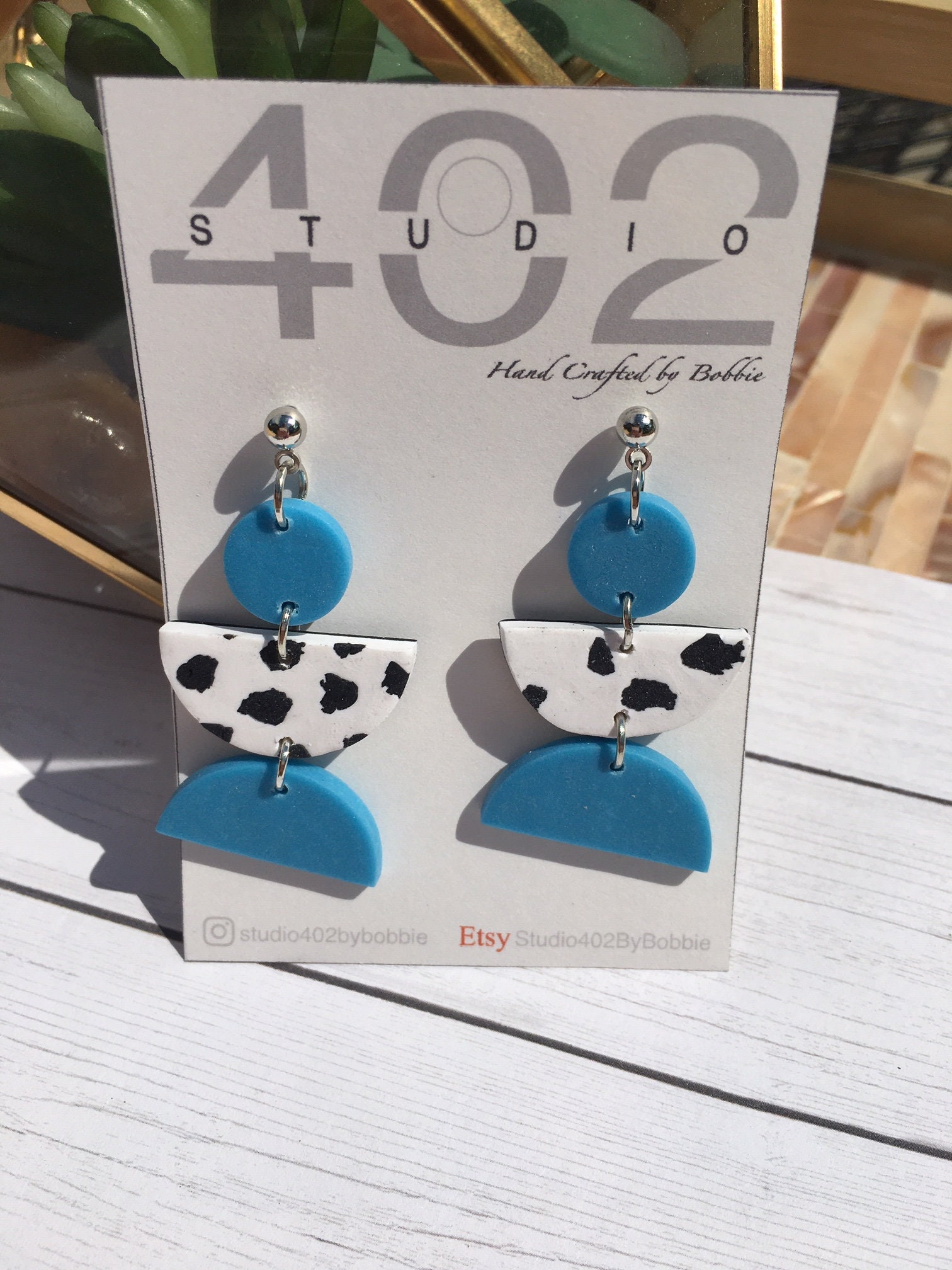 Polymer Clay Cow Print Blue Cow Print Handmade Western - Etsy