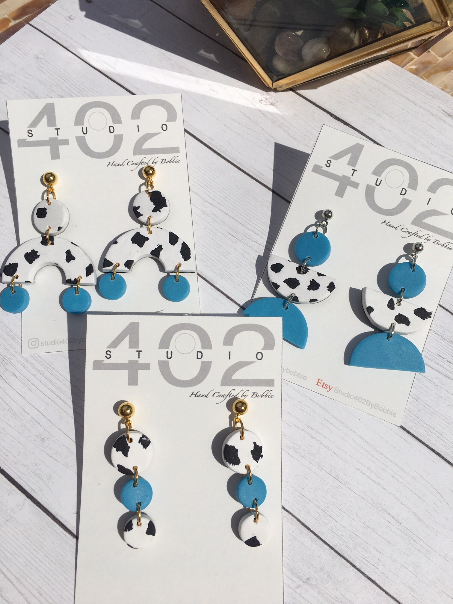 Polymer Clay Cow Print Blue Cow Print Handmade Western - Etsy