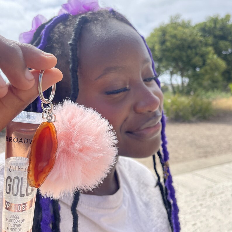 Pompom Lip Gloss Key-chain Jewelry *customizable* - Etsy