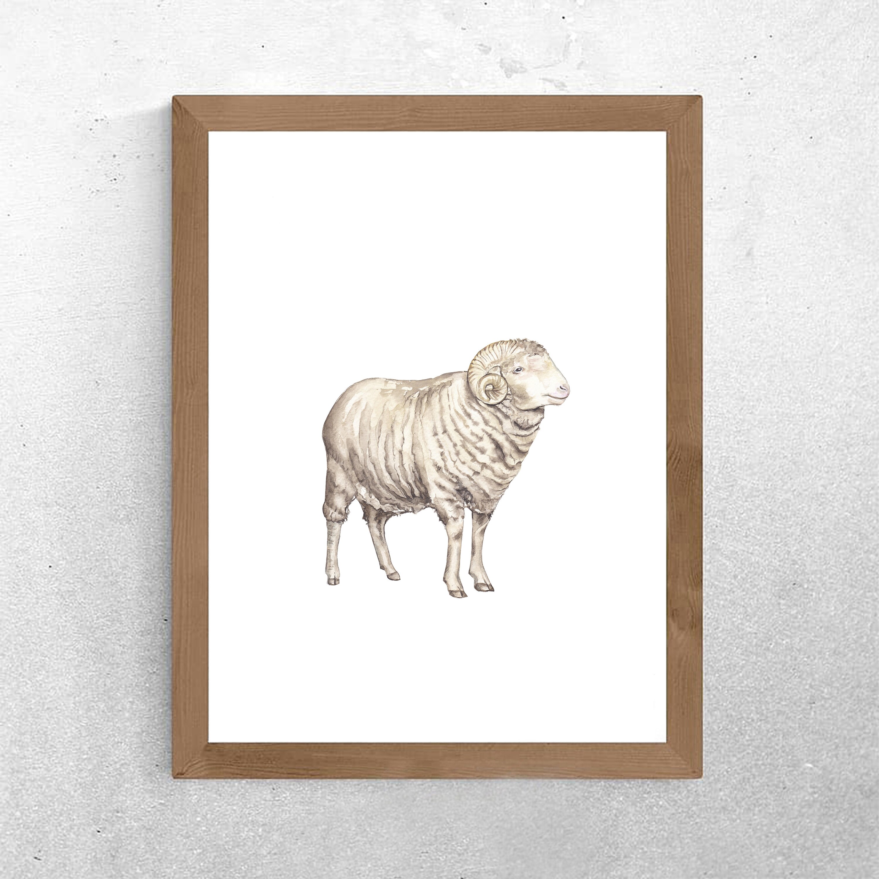 Ram Print Wall Art Watercolor Ram Painting - Etsy