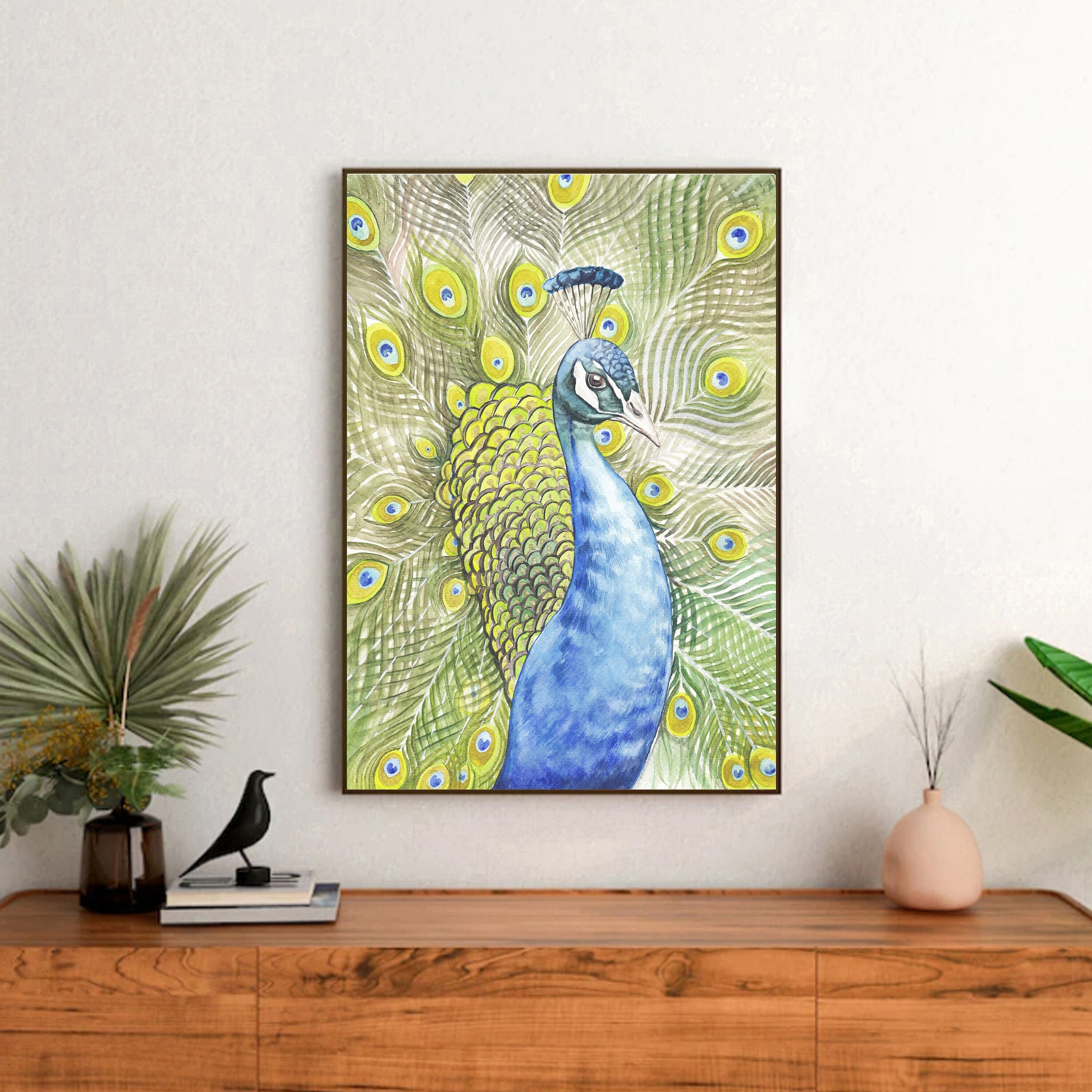 Peacock Watercolor Painting Peacock Wall Art Peacock Gifts - Etsy