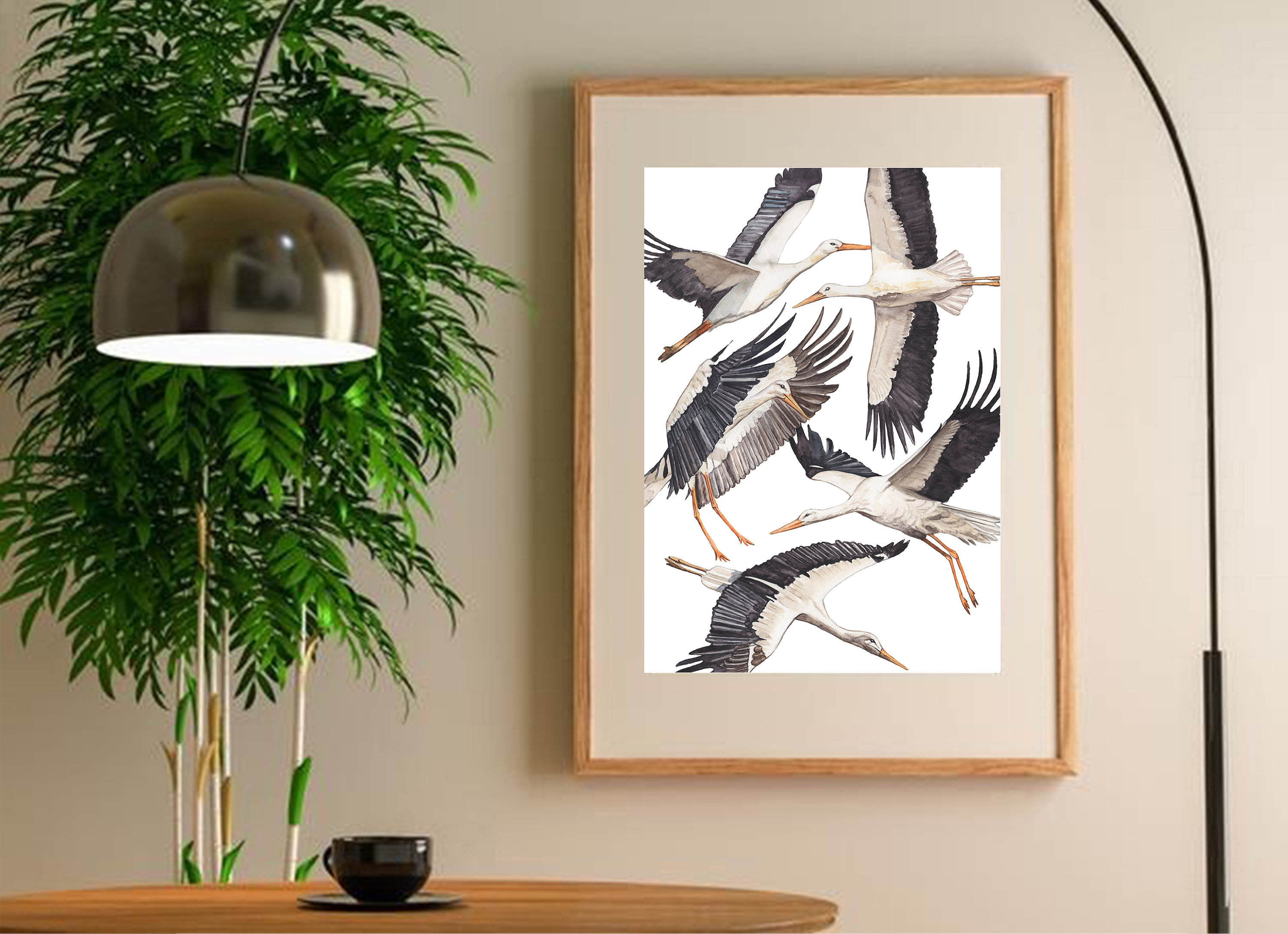 Japanese Crane Wall Art ,white Crane Print, Japanese Crane Painting ...