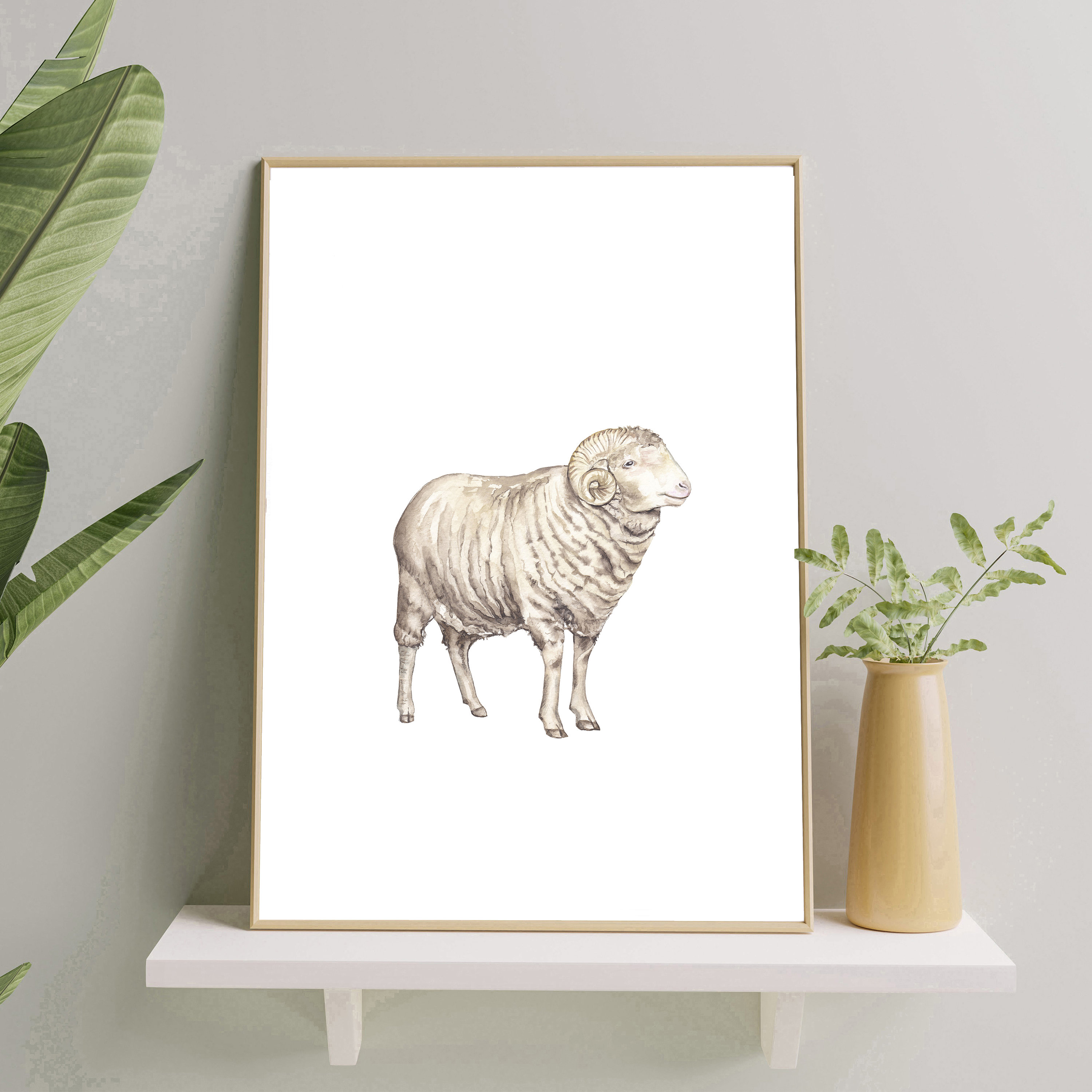 Ram Print Wall Art Watercolor Ram Painting - Etsy
