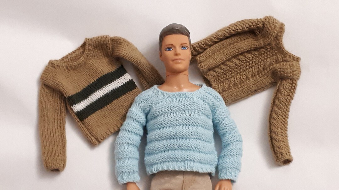 Doll Clothes Kendoll Sweater Hand Knitted Sweater, Patterned Doll ...
